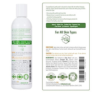 Wild Naturals Organic Body Wash – Moisturizing & Exfoliating Wash for Sensitive, Dry, Itchy Skin – Hydrating Hypoallergenic Body Wash for Men & Women