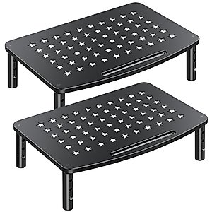 Zimilar 2 Pack Monitor Stands Risers, 3 Height Adjustable Monitor Riser for Laptop, Printer, iMac, PC, Premium Metal Monitor Stand Riser for 2 Monitors