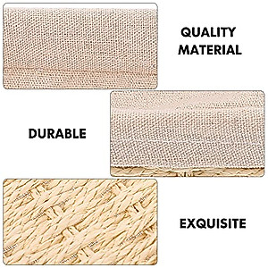 VOSAREA Small Wicker Baskets with Liners Shelf Baskets Rectangular Basket Rattan Wicker Baskets Sundries Organizer Cosmetic Makeup Holders (Beige)