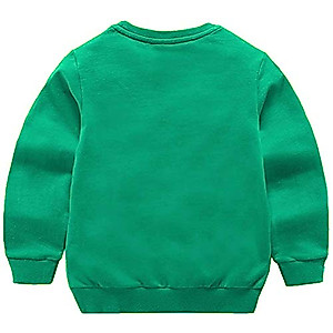 PTPUKE Toddler Boys Girls Solid Cotton Thin Sweatshirt Crewneck Long Sleeve top Green