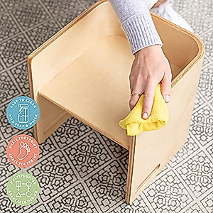 ECR4Kids Bentwood Cube Activity, Weaning Table and Seat Set, Adaptable 3-in-1 Toddler Multipurpose Kids Wood Furniture-Natural Chair