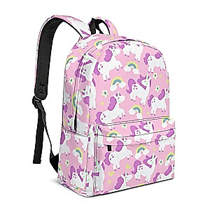 Cute Unicorns Backpack Lightweight Backpacks Durable Laptop Backpack Shoulders Bag Hiking Travel Bag Casual Daypack