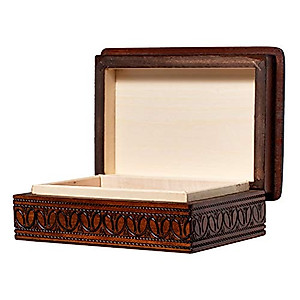 Polish Handmade Large Elegant Slightly Rounded 9" Wooden Box for Keepsakes, Love Letters, Jewelry, and Specialty Items