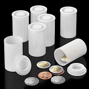 Houseables Film Canisters with Caps, 35MM Empty Camera Reel Containers, White, 180 Pk, 8 OZ, 2" H, 1" W, Plastic, Films Developing Processing Tube, Roll Case, Small Accessories, Storage, Coins, Keys