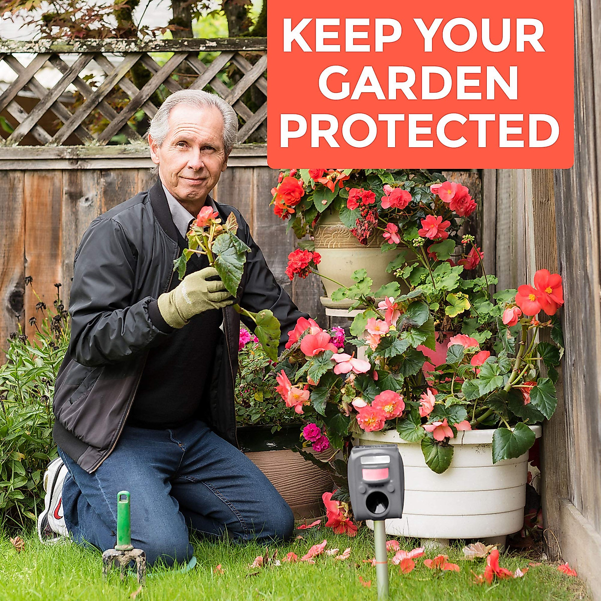 2024 DURANOM Ultrasonic Deer Repellent Outdoor - Upgraded Solar Powered and Motion Activated Strobe Flashing Light - Long Range Animal Repeller for Garden - Animal Deterrent System Blasts Animals Away