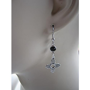 Zia Sun Birthstone Earrings, Personalized Four Directions Jewelry