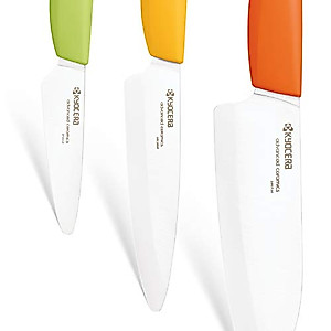 Kyocera 3Piece Advanced ceramic Revolution Series Knife Set, Citrus