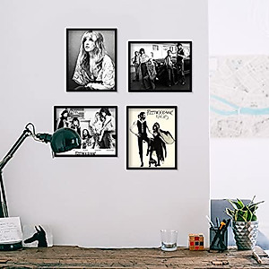 YAGELIXIANG Band Posters - Set of 4 Panels Unframed Vintage Canvas Prints Cool Wall Art 8*10" Music Posters Inspirational Wall Art Gifts for Men Women Music And Rock N Roll Fans