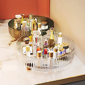 Lazy Susan Organizer with Gold Non-Slip Base,11Inch Makeup Perfume Organizer, Turntable Organizer for Cabinet, Round Spinning Organization for Pantry, Fridge, Countertop, Condiments