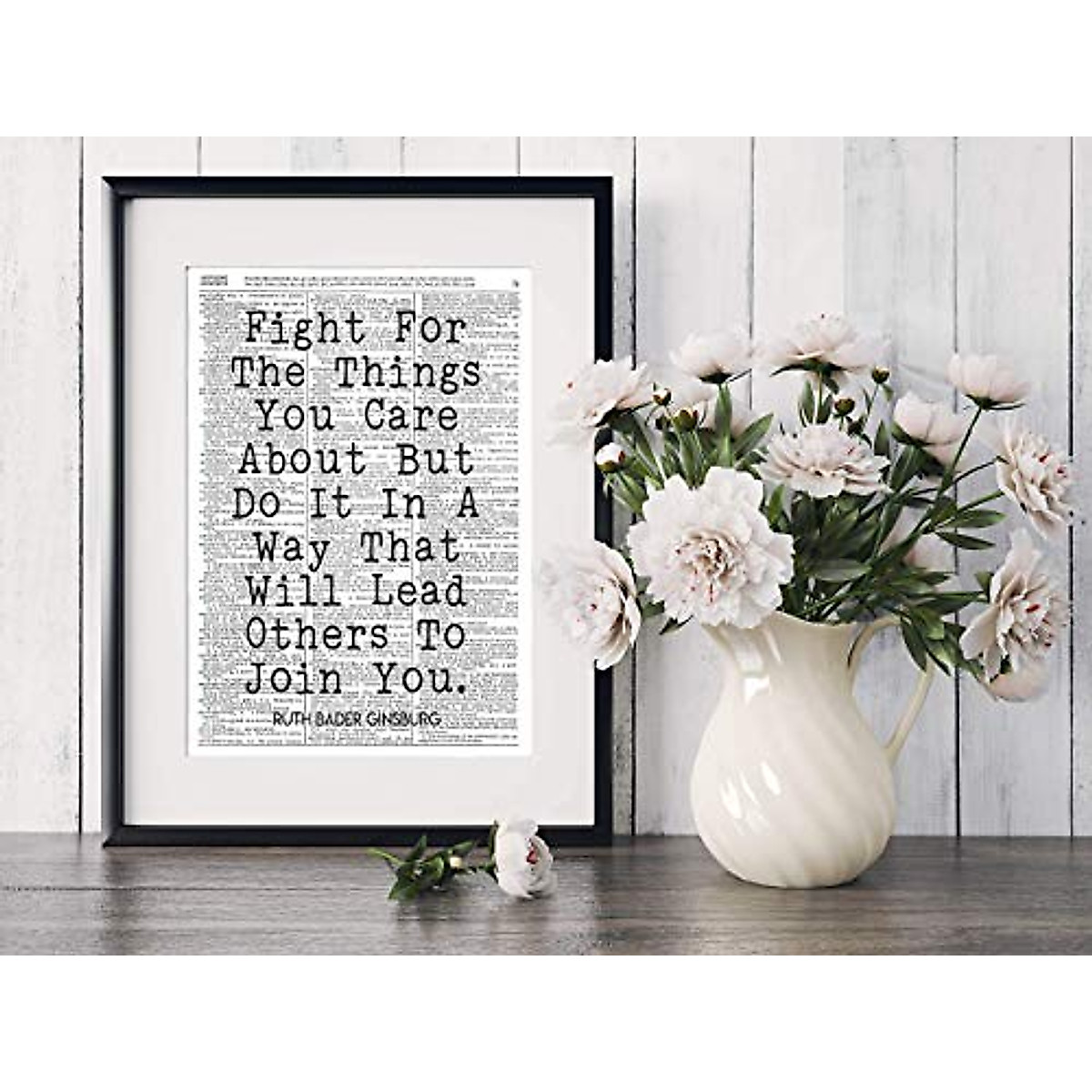 3-Pack Ruth Bader Ginsburg Quotes Bundle, Fight for the Things, Real Change, and Women Belong, Notorious RBG, Dictionary Art Photo Print, 8x10 Unframed