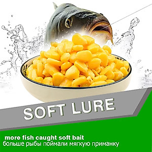 Corn Smell Bait 50Pcs Fishing Corn Artificial Corn Smell Carp Fishing Lure Silicone Soft Plastic Bait Tackle Floating Lures Fishing Accessories