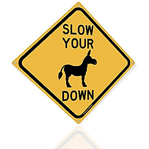 Slow Your Ass Down 12" x 12" Funny Tin Road Sign Driver and Motorist Alert Protect Neighborhood Children Home Decor