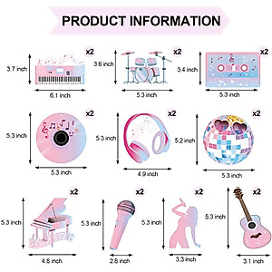 Popular Birthday Party Decorations Music Party Hanging Swirl Guitar Themed Party Decorations for Girls Birthday Fans Celebration Party Supplies