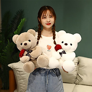 SHAFISH 13.7in Cute Plush Teddy Bear Stuffed Animal Teddy Bear Plush Doll Toy Gift for Children, Decoration for Party (White, 35cm/13.7in)