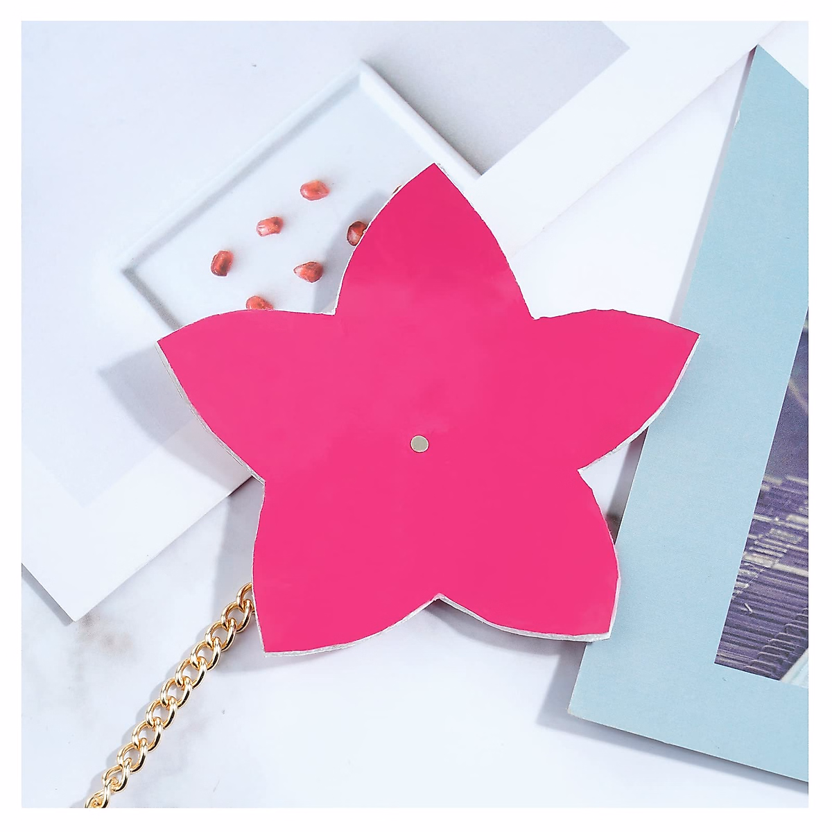 Sexy Crystal Bra Body Chain Nipple Pasties with Choker Reusable Stars Nipple Cover Stickers Metal Chain Necklace Rave Festival Body Jewelry for Women (Pink)