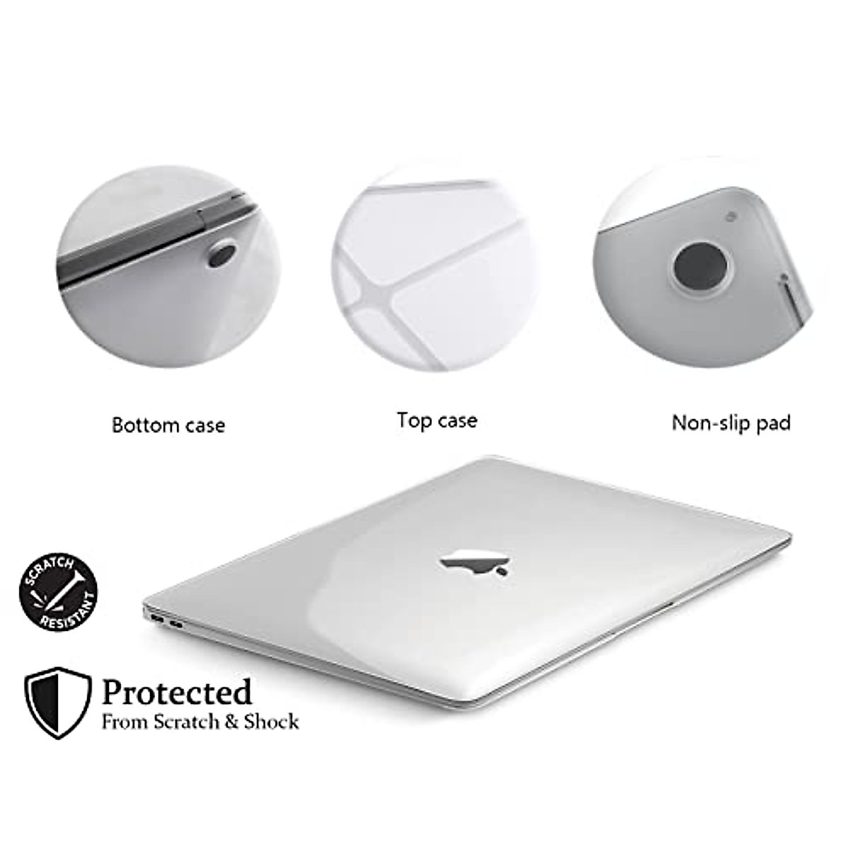 GVTECH Case for MacBook Air 13 inch Crystal Clear Case A1369 A1466, Plastic Hard Shell & Keyboard Cover & Screen Protector for with MacBook Air 13 (2010-2017) (A1369/A1466)