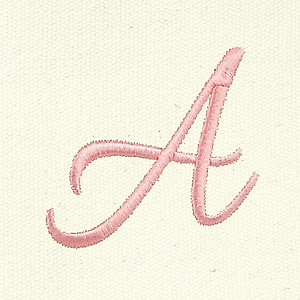 DALIX Striped Beach Bag Tote Bags Satchel Personalized Pink Ballent Letter A