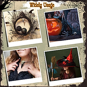 Geetery Halloween Raven Skull Figurine Scavenger Gothic Crow Hanging Wall Sculpture Resin Raven Skull Statue for Home Faux Bird Bone Jewelry Necklace Decor(2.36 Inch,4 Pcs)