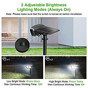Muasdae Solar Outdoor Lights, Solar Lights Outdoor Waterproof, Solar Spot Lights Outdoor, IP67 Waterproof Adjustable Wall Light for Patio Pathway Yard Garden Driveway Pool