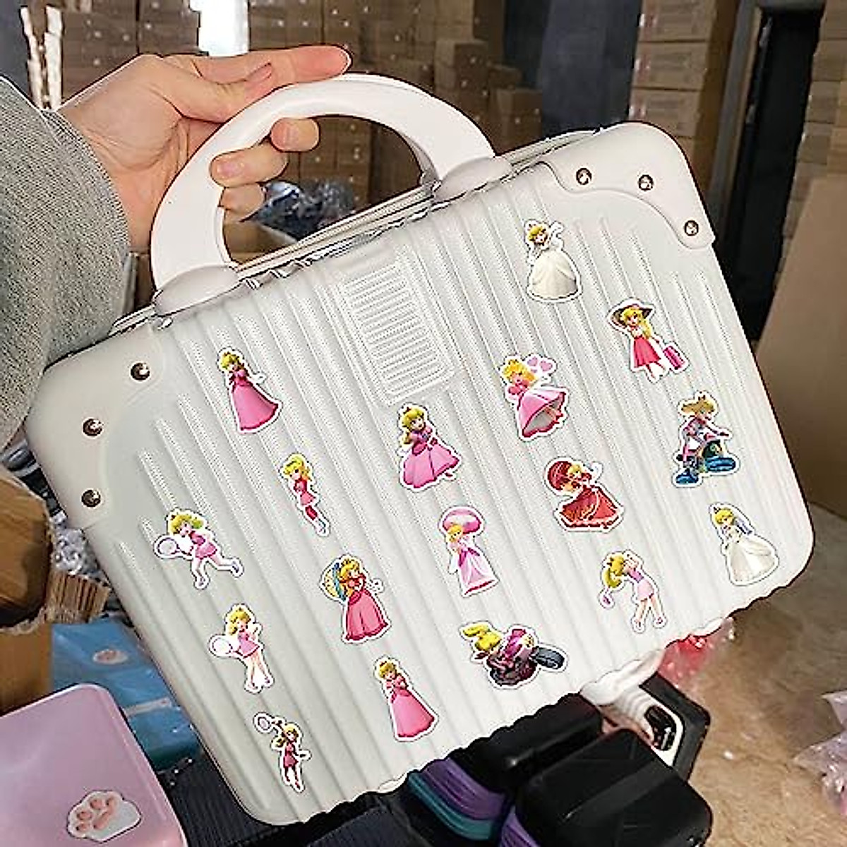 Stickers for Peach Princess Party Favors Supplies Kids Teens Girls Party Toys Decorations Vinyl Waterproof Laptop Water Bottle Stickers A