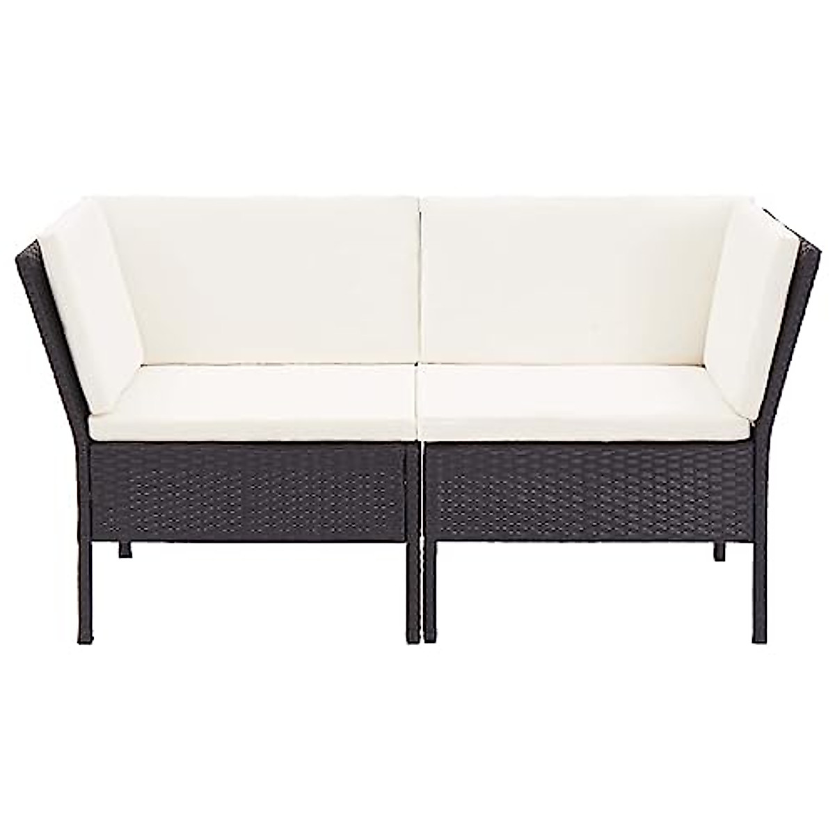 GuyAna 8 Piece Patio Set with Cushions Outdoor Furniture Sets Conversation Sets Patio Furniture Dining Patio Furniture Set Patio Sets Poly Rattan Black