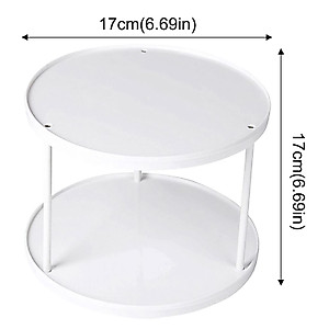 Chip Organizer Rotation Rotating Kitchen Two Layer Multifunctional Combination Shelf Cosmetics Storage Rack Glass Sectioned Meal Prep Containers (White, One Size)