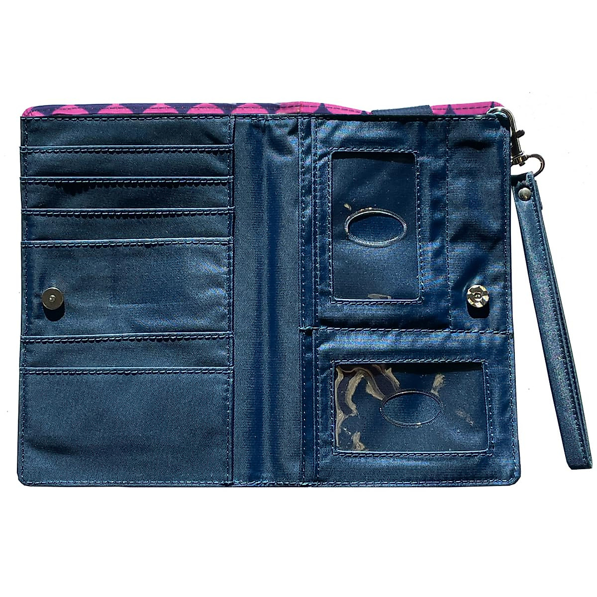 Big Skinny Women's Plus Myphone Bi Fold Slim Plum Dot Wallet Wristlet, PlumDot