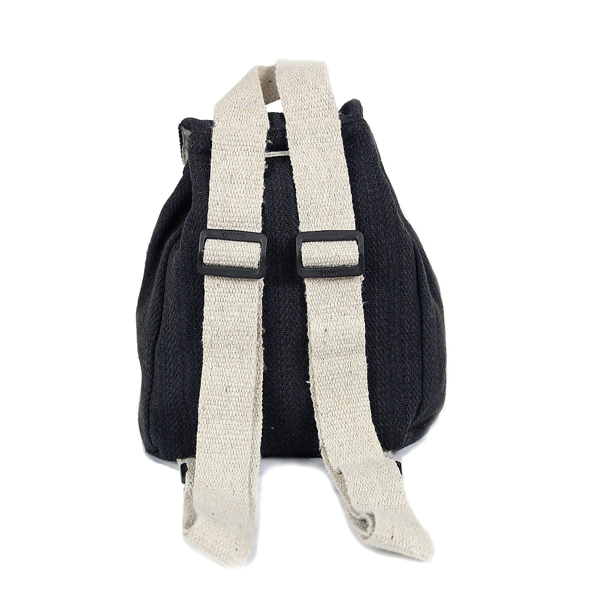 Hemp small bag for women Girls Light Weight Eco Friendly Small cute backpack Bag for everyday lives (Fade Black)