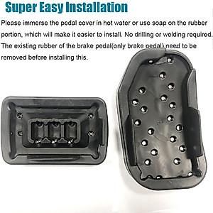 LEXLEY 2PCS Anti-Slip Aluminum Brake Gas Pedal Pads,Auto No Drilling Accelerator Pedal Covers Only For F150 2015 2016 2017 2018 2019 2020，Not Fit 2021-2023 F150，Not Fit 2009-2014 F150-BLUE