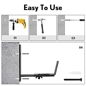 Adjustable Window Planter Box Brackets (6 to 12.5 in),Heavy Duty Wall Mount Holder for Windowsills,4 Packs Outdoor Hanging Brackets,Black