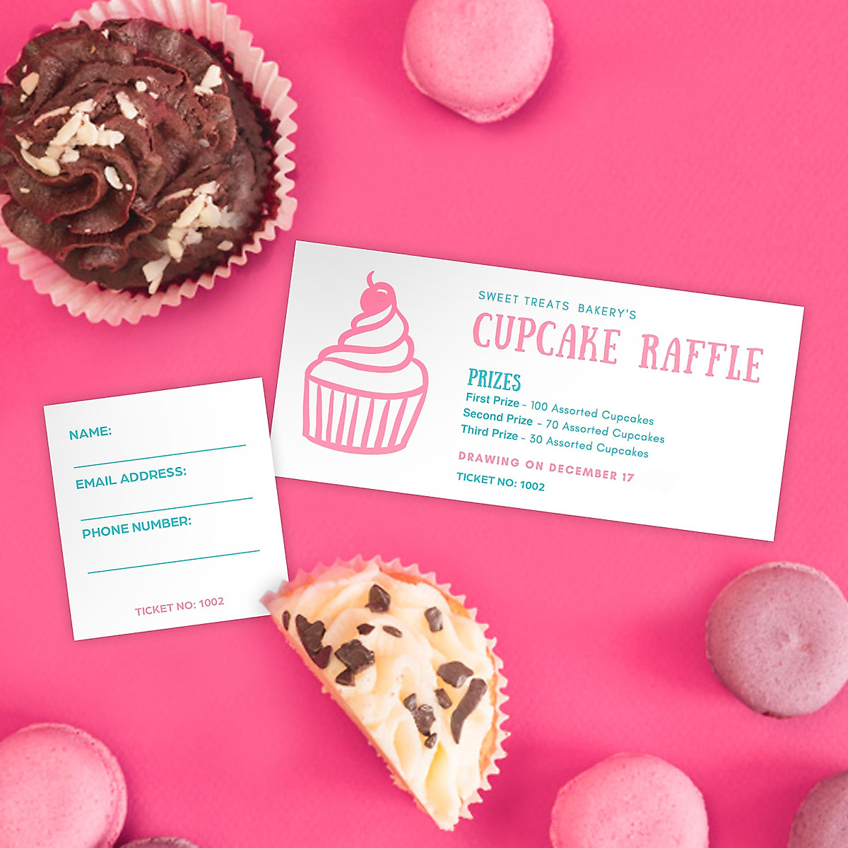 PrintWorks Raffle Tickets, Perforated Cardstock for Tickets with Tear-Away Stubs, 8.5 x 11, 67lb/147gsm, 4 Tickets Per Sheet, 250 Sheets, 1000 Tickets Total, White (04295) (2.75 x 8.5)