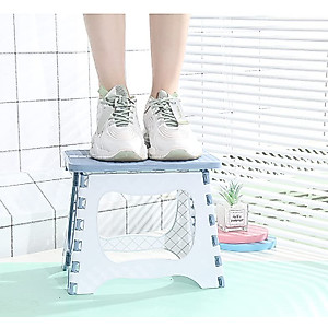 9 Inch Folding Step Stool Step Platform Anti Slip Top Portable Compact Foldable Step Ladder for Bathroom, Garden, Library, Kitchen, School, Closet & Shower for Kids and Adults