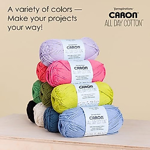 Caron All Day Cotton - 3 Pack of 173 Yards/3.52 oz Eyes Blue 100% Mercerized Cotton Yarn