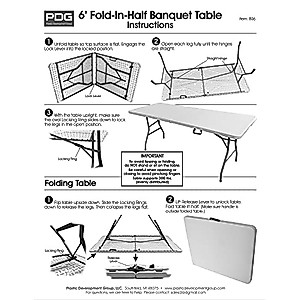 Plastic Development Group 806 Outdoor/Indoor 6 Foot Fold in Half Plastic Resin Folding for Outdoor Indoor Banquet, Dining, Card Table, Black