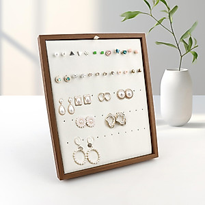 Homeanda Velvet L-Shaped 50 Slots Ring Earring Jewelry Display Tray Organizer Holder (L-Shaped 60Hole)