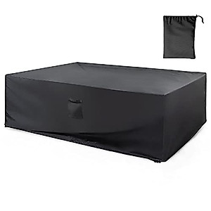 LAUSAINT HOME Patio Furniture Covers, Outdoor Furniture Set Cover Waterproof, Rectangular Outside Table and Chairs Cover, UV Resistant Anti-Fading with Storage Bag Included, 90 X 62 inch
