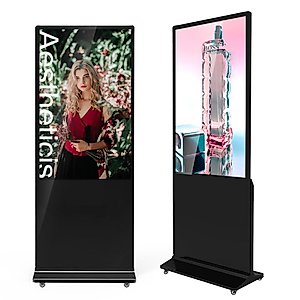 QIXZOCV 54 Inch Indoor Floor Standing Digital Signage Advertising Display Kiosk LCD Screen Commercial Totem Android System Vertical Poster with Auto Media Player