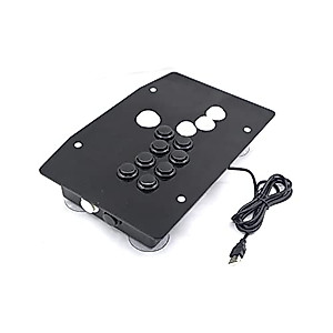 DIACCO J500B All Buttons Style Arcade Joystick Fight Stick Game Controller for PC USB (Color : Red and Black)