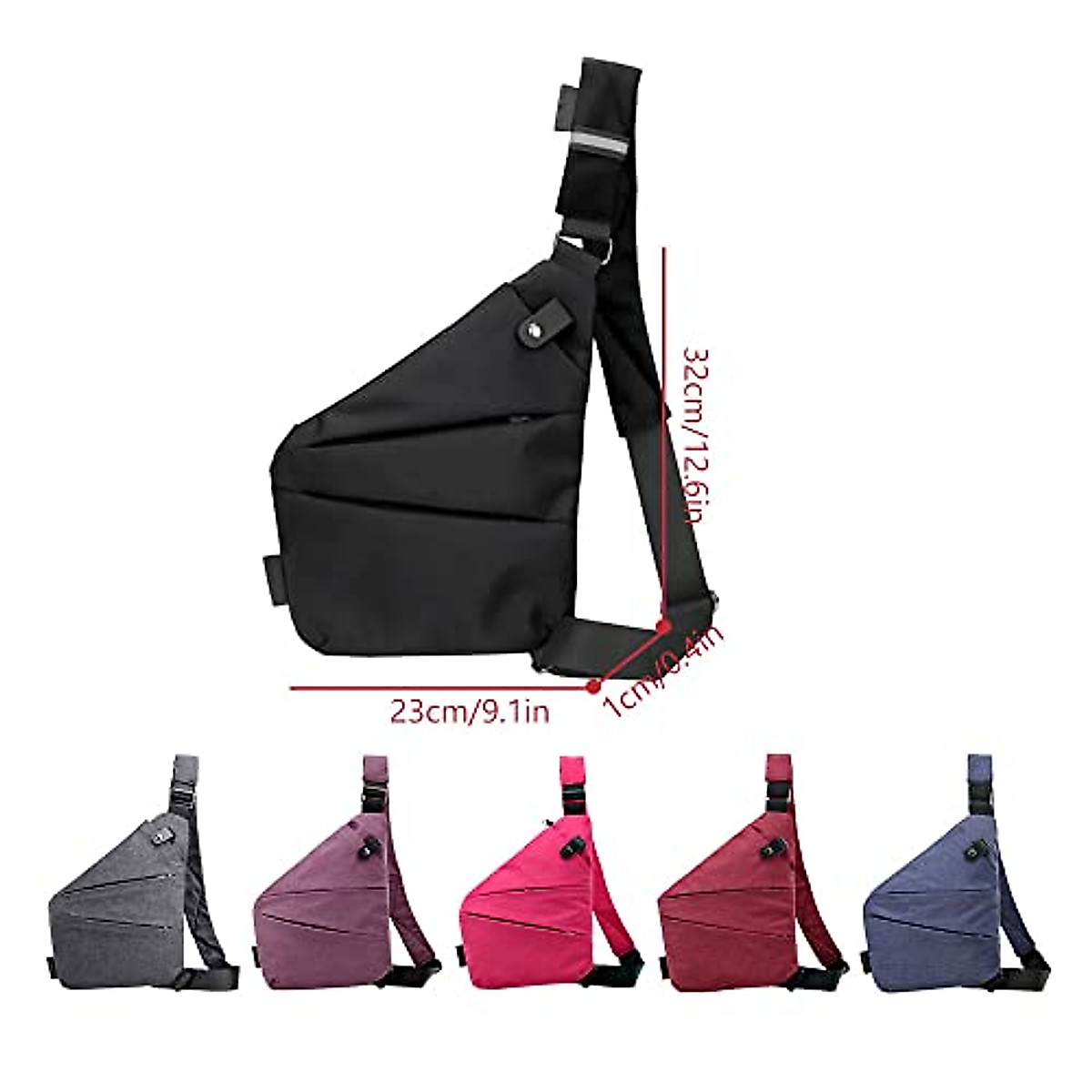 AIIONP 2023 New Personal Flex Bag, Anti-thief Slim Sling Bag Crossbody Backpack, Canvas Casual Daypack Backpacks for Men (Blue, Right)