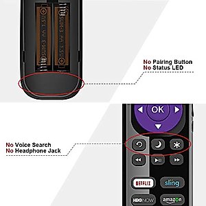 Gvirtue LC-RCRUS-17 Universal Remote Control Replacement for Sharp Roku Smart TV Remote All Sharp Roku Smart LED TV with Netflix, Amazon, Sling, HBONOW Button