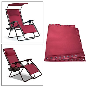 Duiaynke Durable Folding Lounge Repair Cloth Part Beach Pool Lawn Recliner Lounge Large Mesh Cloth Cover Zero Gravity Chair Cloth (Wine Red)