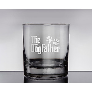 Promotion & Beyond Dogfather Cute Paws Whiskey Glass - Funny Gift for Dad Uncle Grandpa From Daughter Son Wife - Father's Day