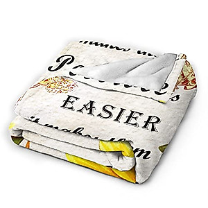 Sunflower Blanket Christian Gifts for Women, Inspirational Religious Scripture Throw Blankets, Sunflowers Soft Flannel Throw Blanket for Couch Sofa Bed, Sunflower Blankets Gifts for Women, 50"x60"