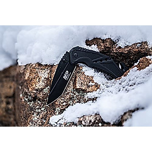 Smith & Wesson M&P SWMP11B 8.9in High Carbon S.S. Folding Knife with 3.8in Tanto Point Blade and Aluminum Handle for Outdoor, Tactical, Survival and EDC, One Size, Black