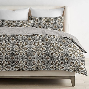 Delara Organic Cotton King Duvet Cover Set – 3 Piece Bedding Set - Soft King Comforter Cover w/ 2 Shams, Cover has Buttons + Corner Ties – Machine Washable - GOTS Certified