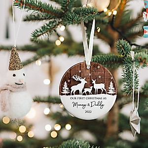 Family Christmas Ornaments - First Time Parents Gifts for Christmas - New Mom Gift, First Time Mom Gift - First Time Dad Gifts - Babys First Christmas - First Christmas as Mommy and Daddy Ornament