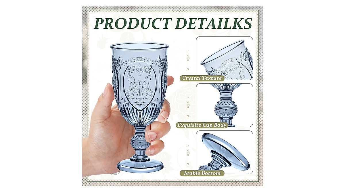 Elegant 24 Pcs Vintage Plastic Goblets - Perfect for Events