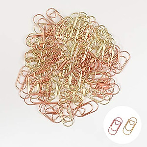 LAHONI 150 Pieces Cute Paper Clips, Mini Smooth Steel Wire Heart Shaped Paperclips Bookmark Clips for Office Supplier School Student (0.79 inch/20mm) Rose Gold
