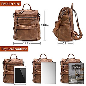 CASEEK Women Backpack Purse Fashion Leather Designer Shoulder Bags Casual Travel Bag Multipurpose Convertible Satchel Handbag