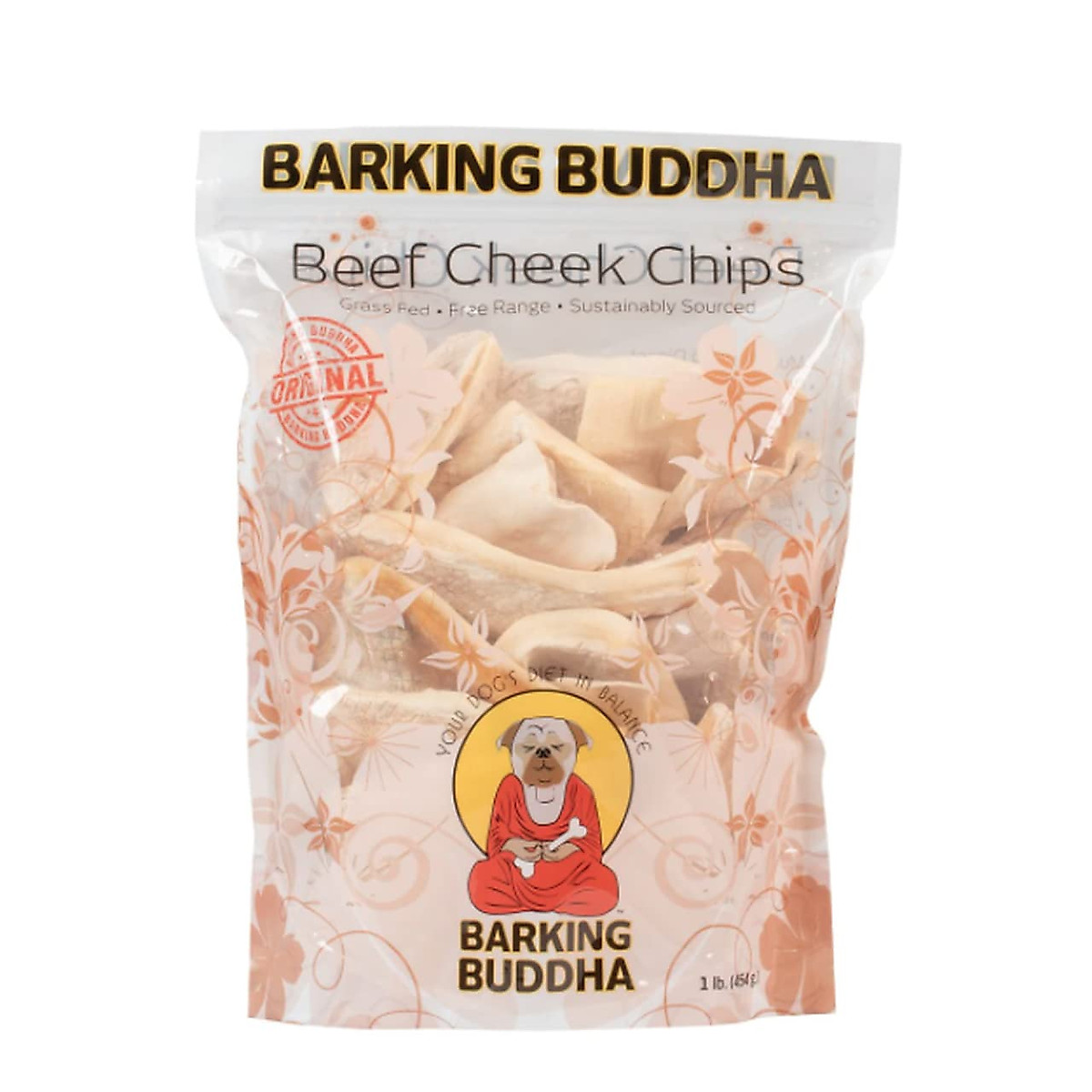 Barking Buddha Beef Cheek Chips | Extra Thick 2"-4" All Natural Rawhide Alternative No Hide Premium Dog Chew Strips | Natural Beef | 1LB Bag